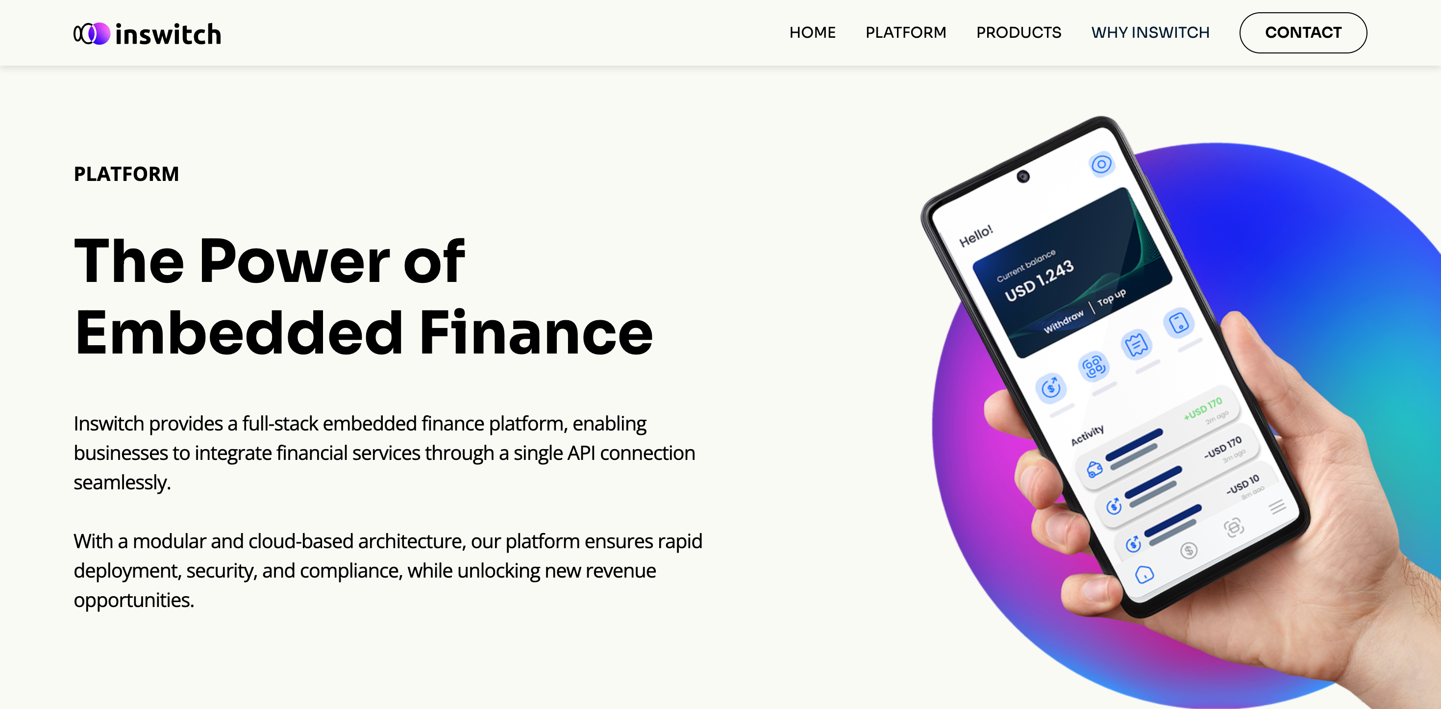 Inswitch - Embedded Finance Platform